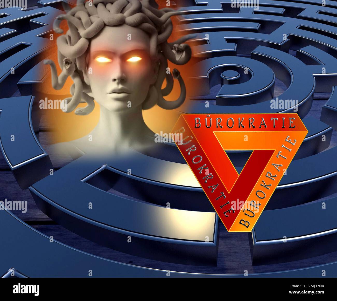 Symbol photo, Medusa for regrowing bureaucracy, digitisation of ...