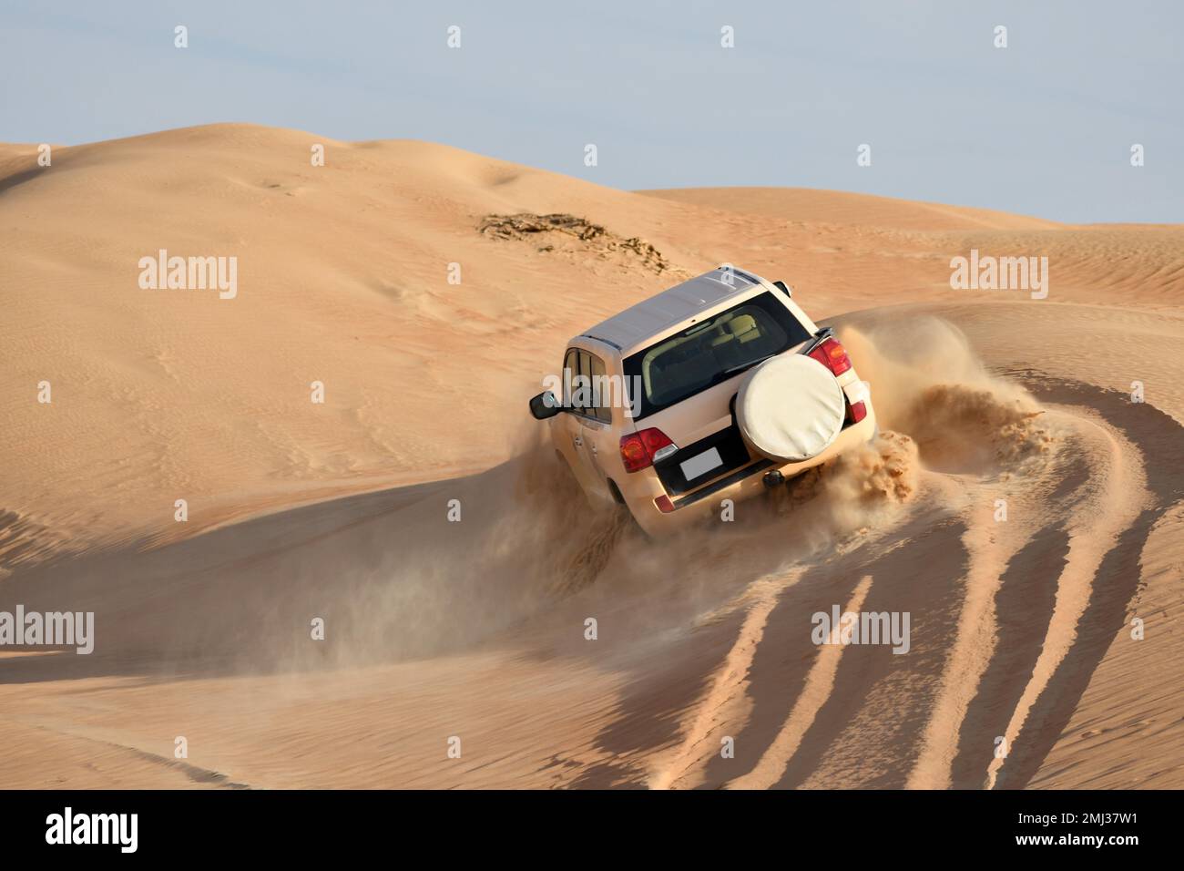 Desert Rally in a Sand Desert, Dubai, United Arab Emirates Stock Photo ...