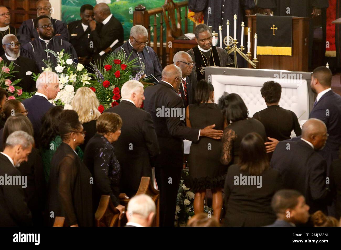 Majority Whip Jim Clyburn puts his hand on his daughter Angela Clyburn ...
