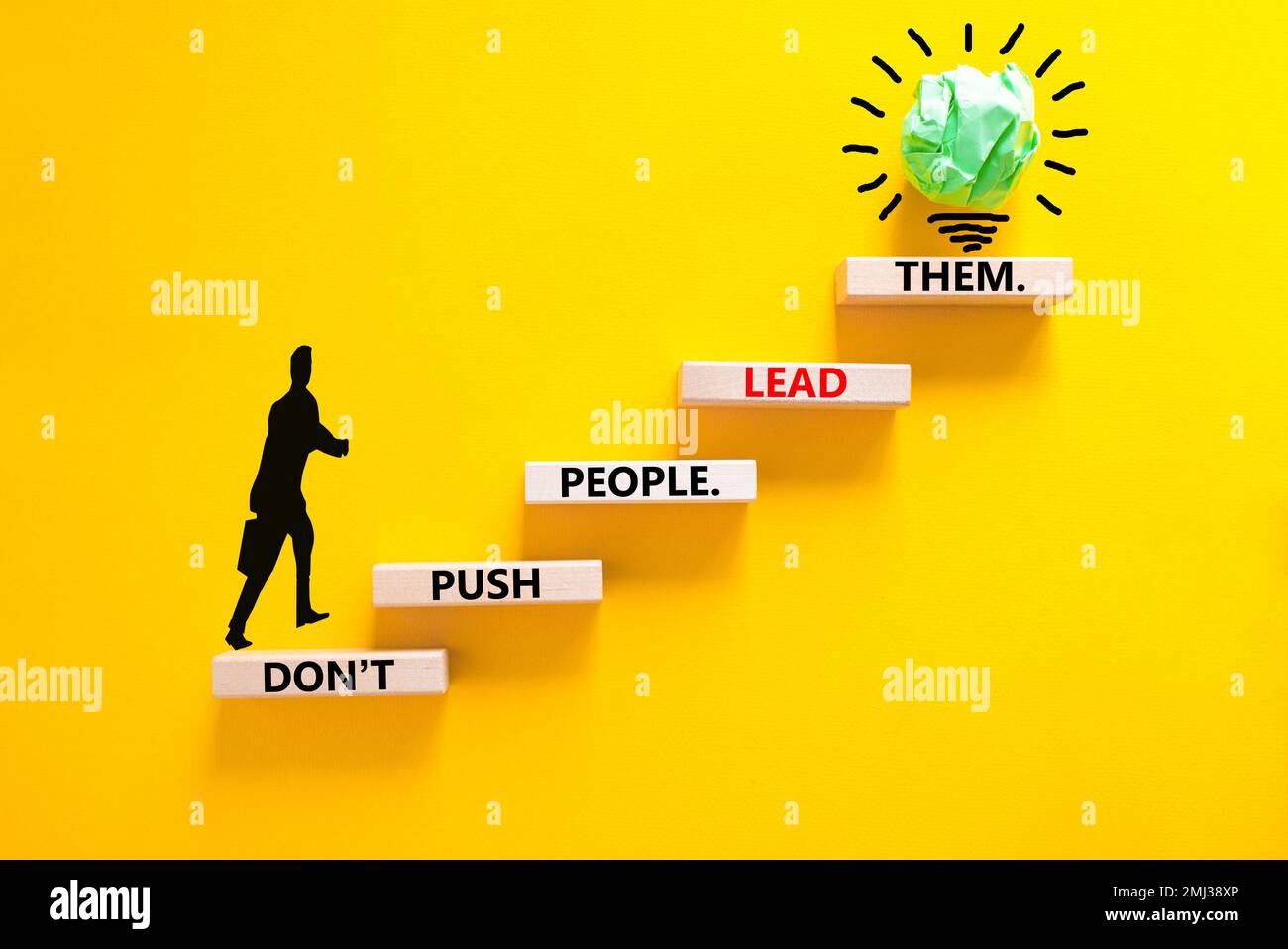 Push or lead people symbol. Concept words Do not push people lead them ...