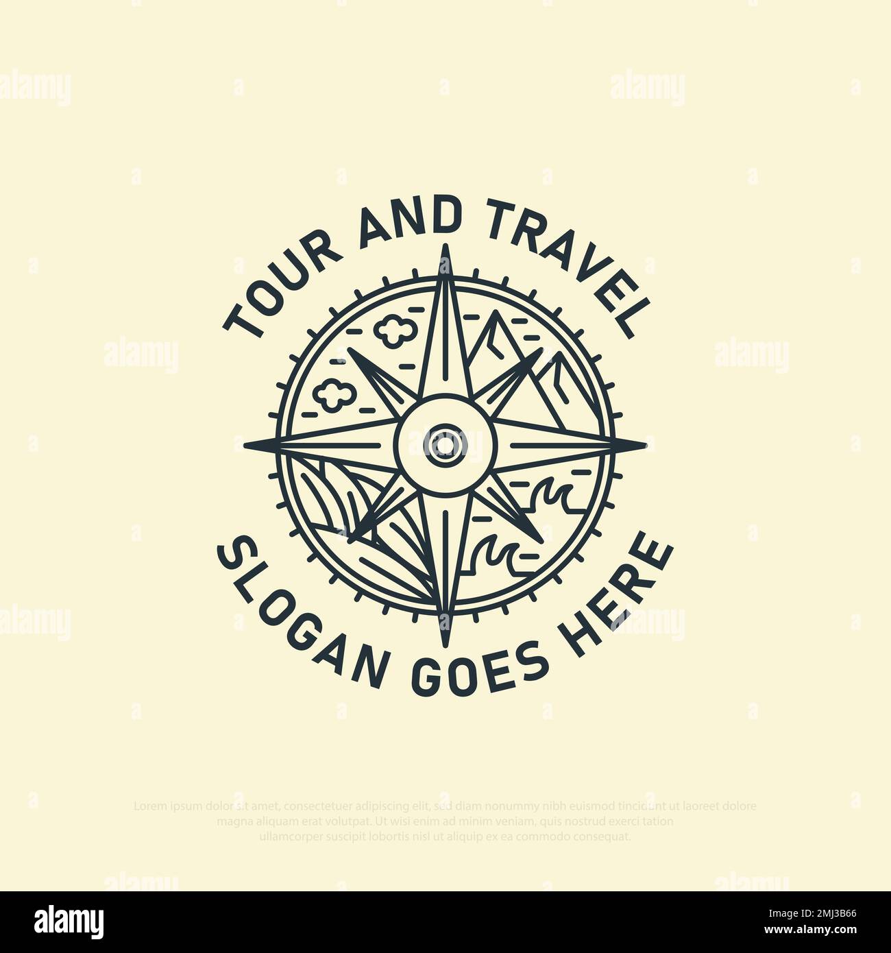 global Tour and travel logo with outline vector illustration, best for ...