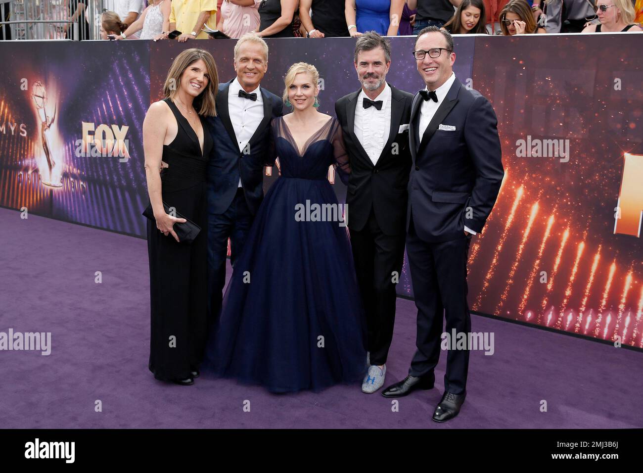 From left, Mandy Fabian, Patrick Fabian, Rhea Seehorn, Graham Larson ...