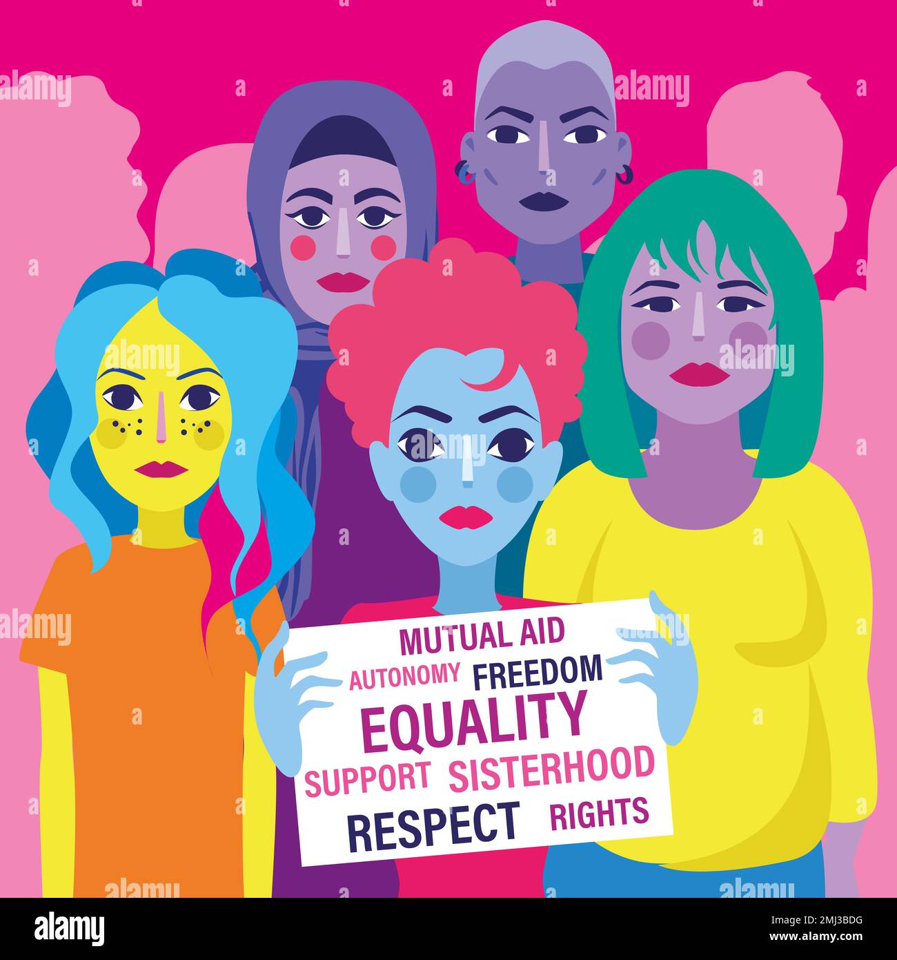 Women s rights illustration - inclusive design banner theme Stock Photo ...