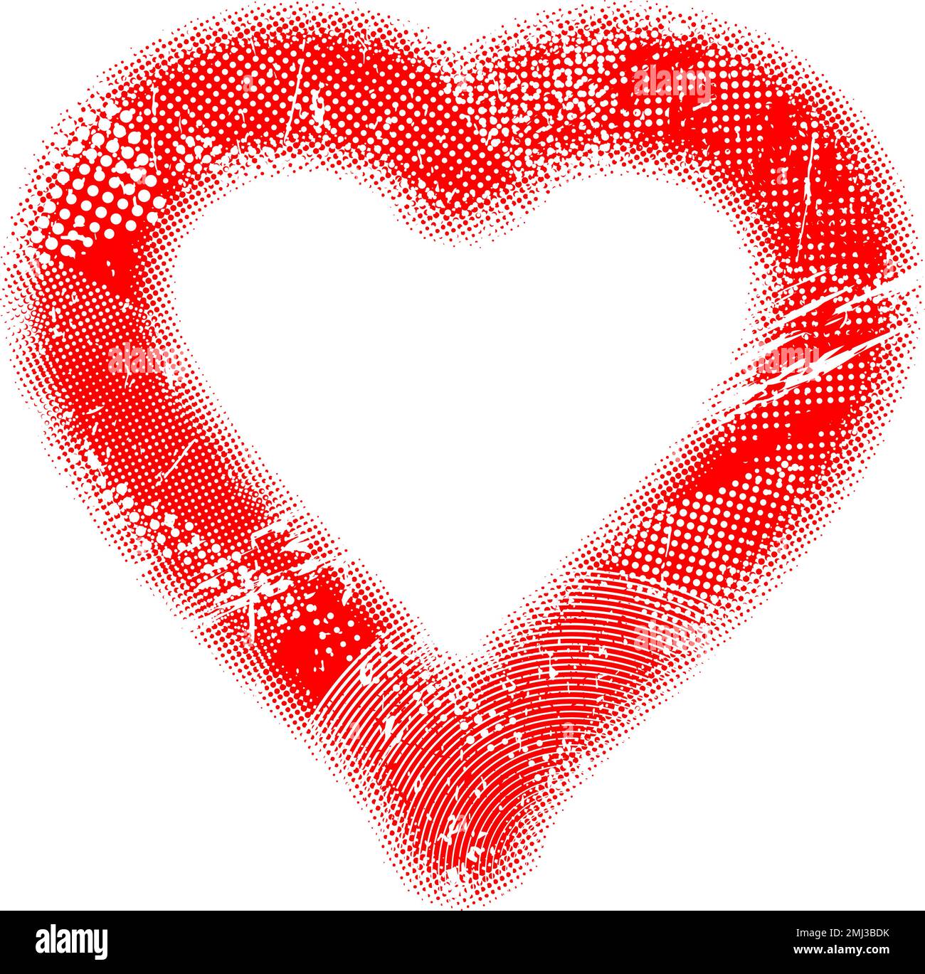 Glitch distorted grunge heart shape. Vector illustration. Love sign ...