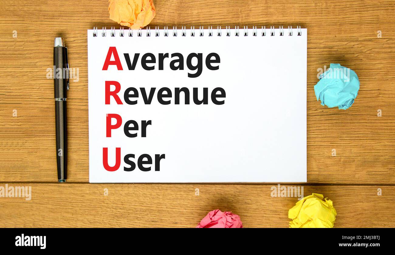 ARPU average revenue per user symbol. Concept words ARPU average ...