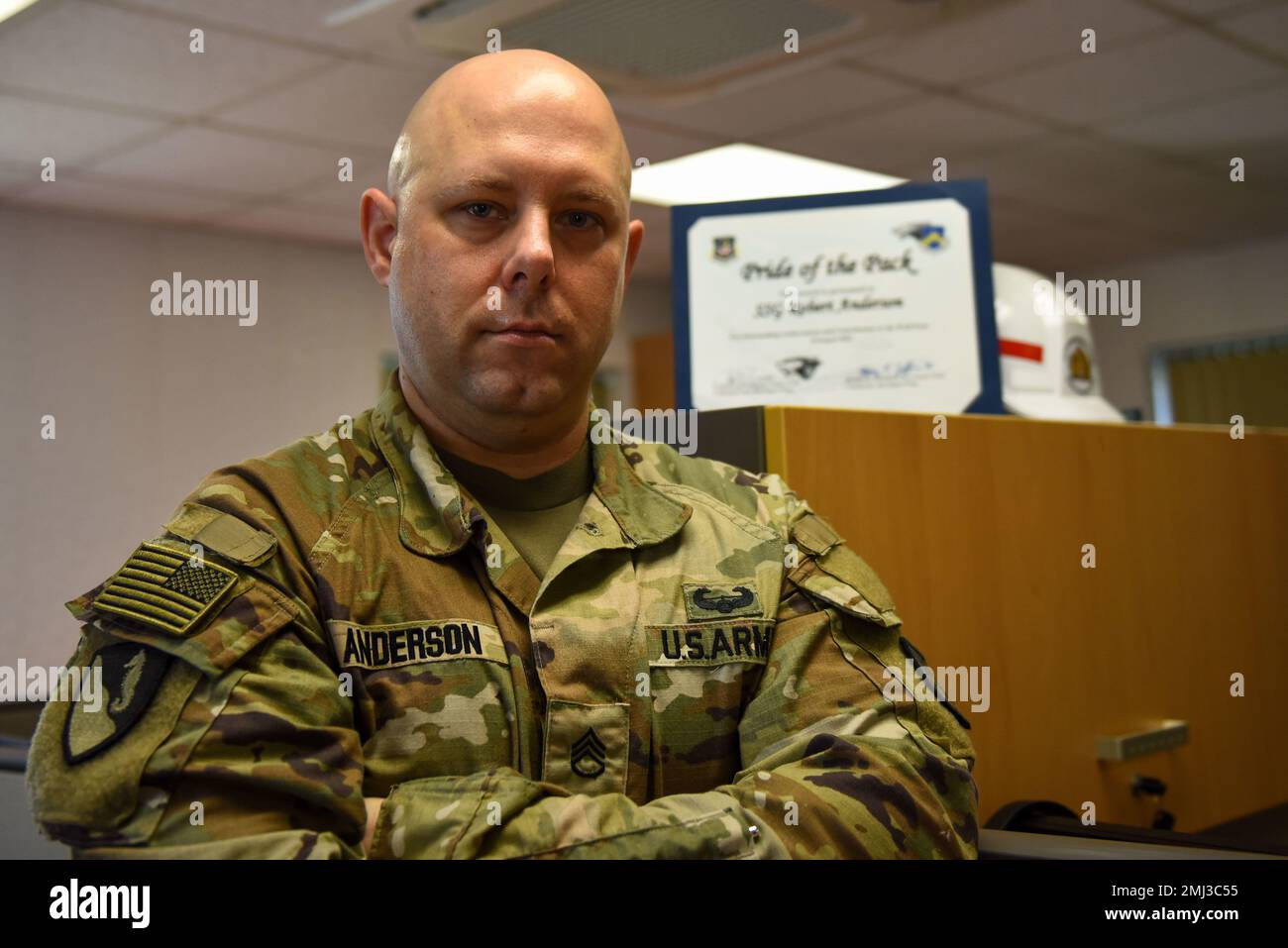 U.S. Army Staff Sgt. Robert Anderson, 411th Contracting Support Brigade contracting officer ...