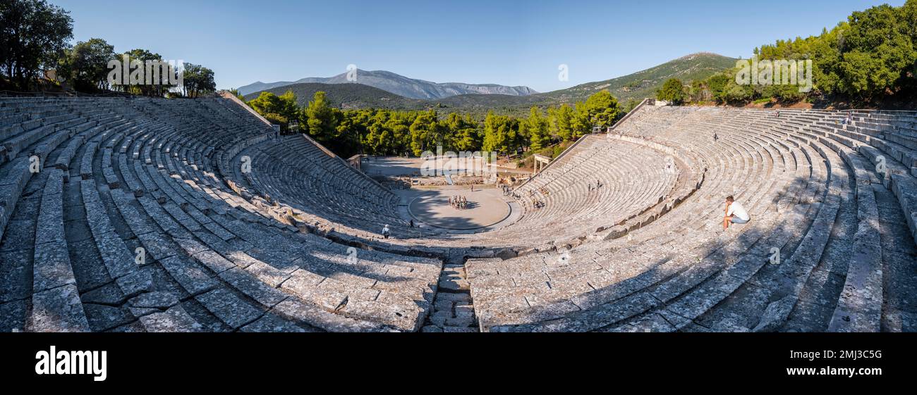 Amphitheatre, Theatre of Epidauros, Epidauros, Pelepones, Greece Stock ...