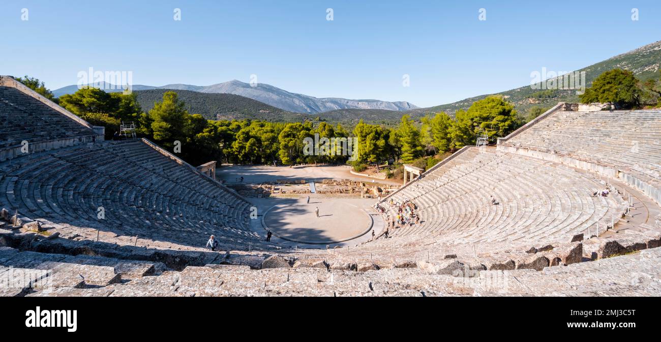 Amphitheatre, Theatre of Epidauros, Epidauros, Pelepones, Greece Stock ...