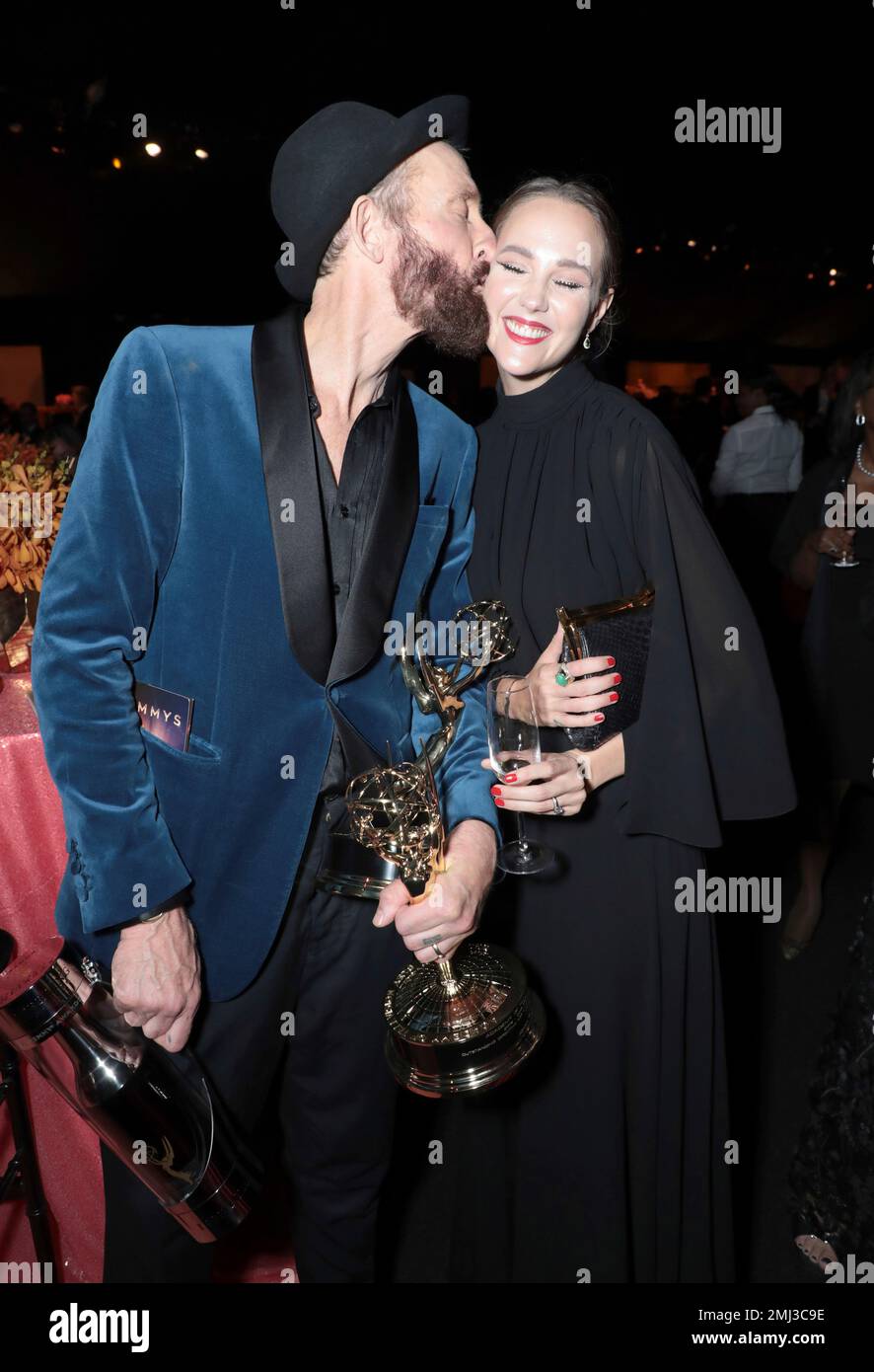 Johan Renck, left, winner of the award for outstanding directing for a ...