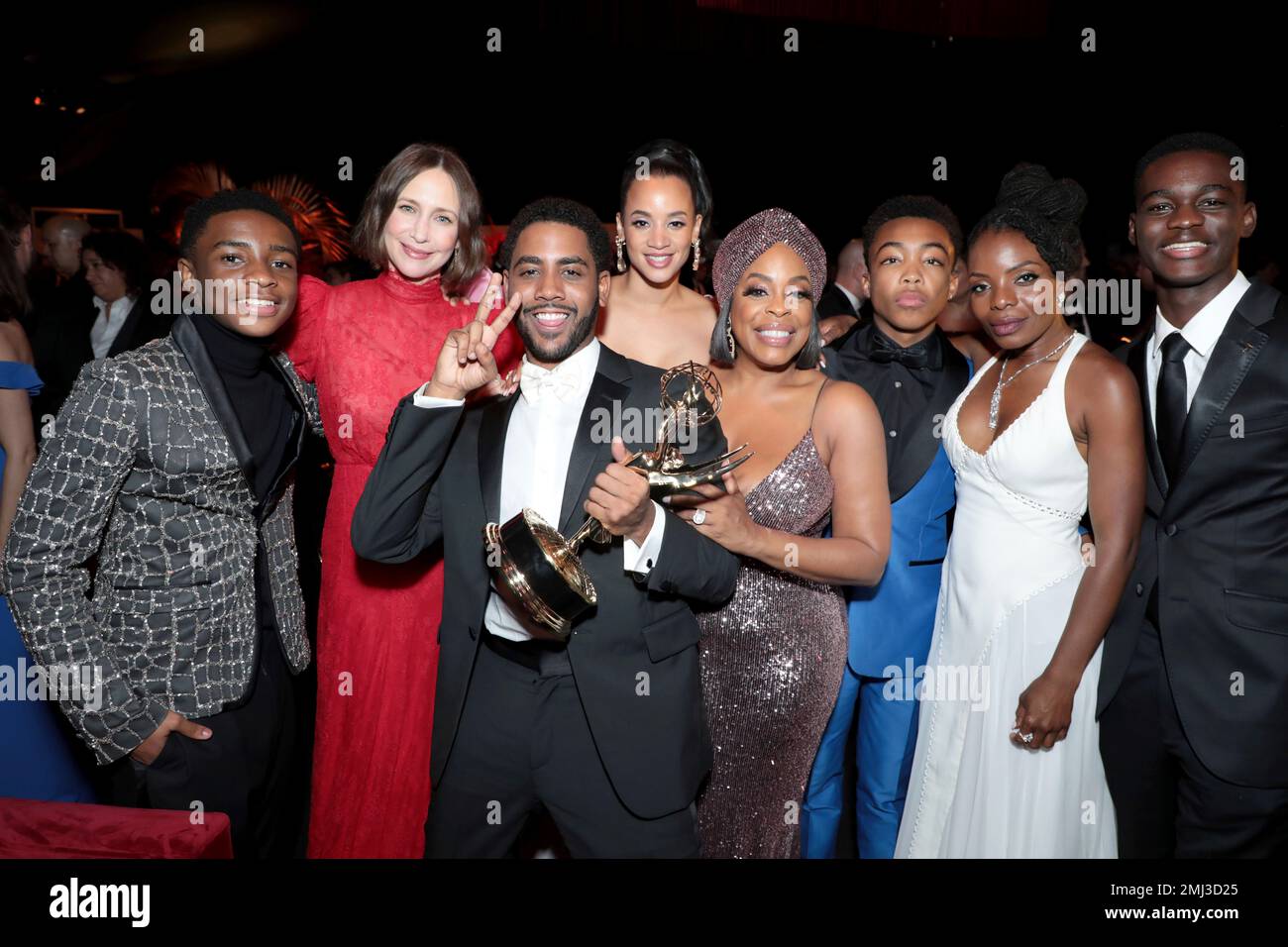 Caleel Harris, from left, Vera Farmiga, Jharrel Jerome, Dascha Polanco ...