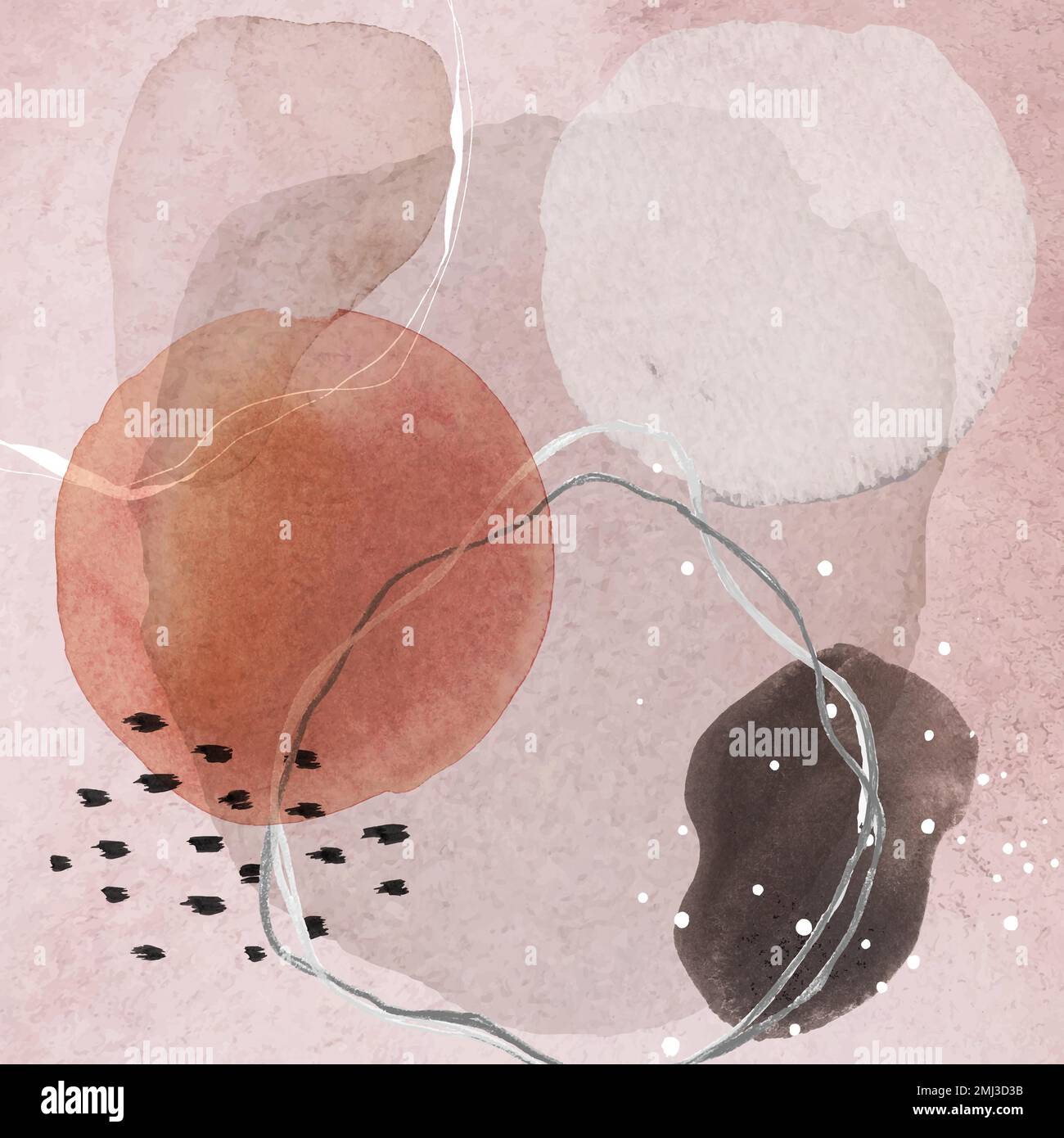Colorful abstract watercolor circles social ads template vector Stock ...