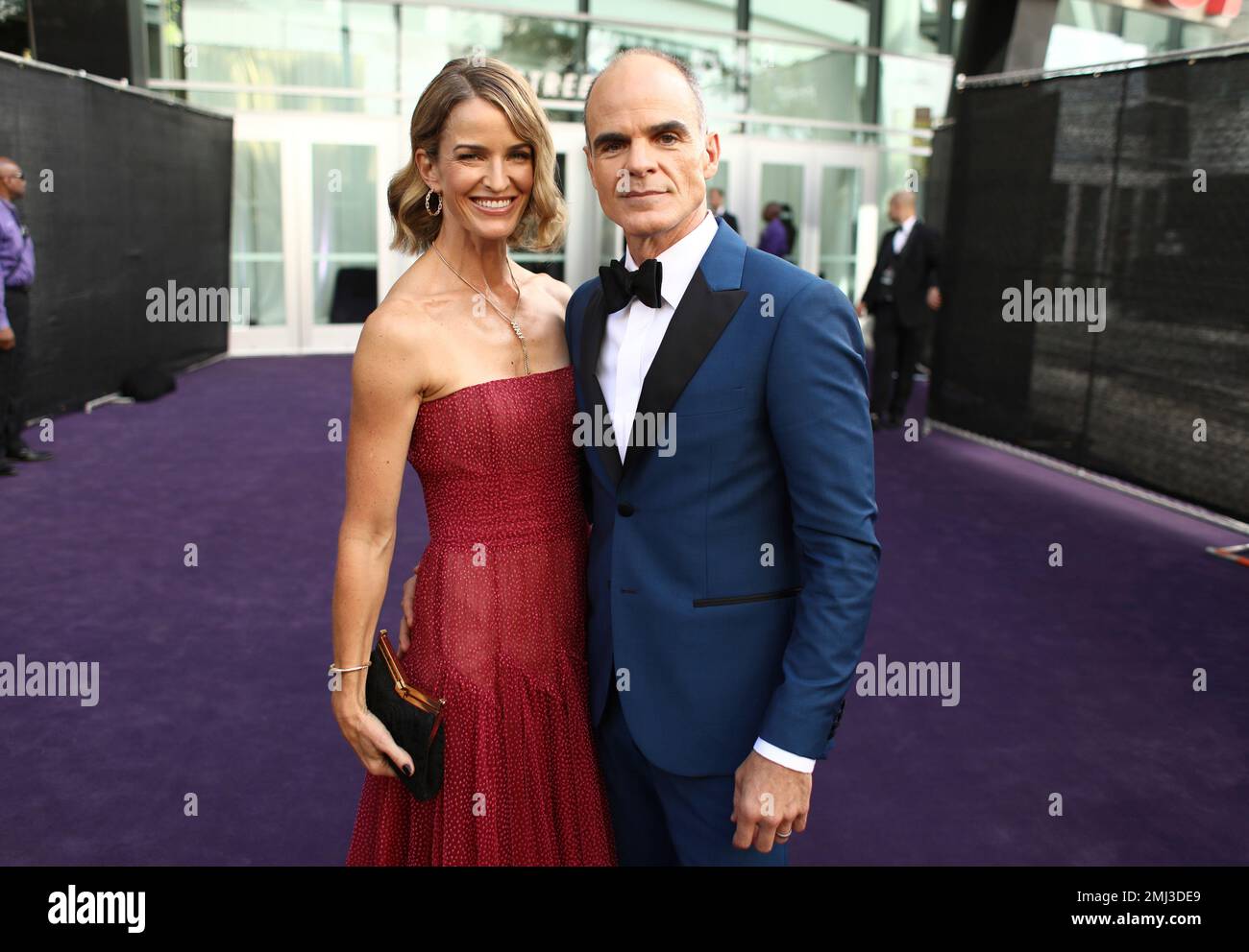 Karyn Kelly, left, and Michael Kelly at the 71st Primetime Emmy Awards ...