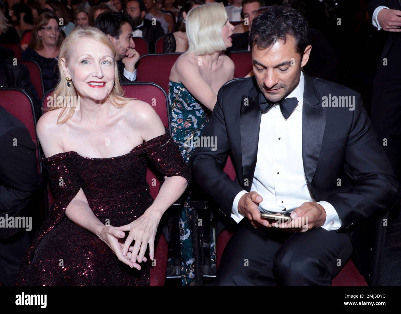 EXCLUSIVE - Patricia Clarkson, left, and Darwin Shaw in the audience at ...