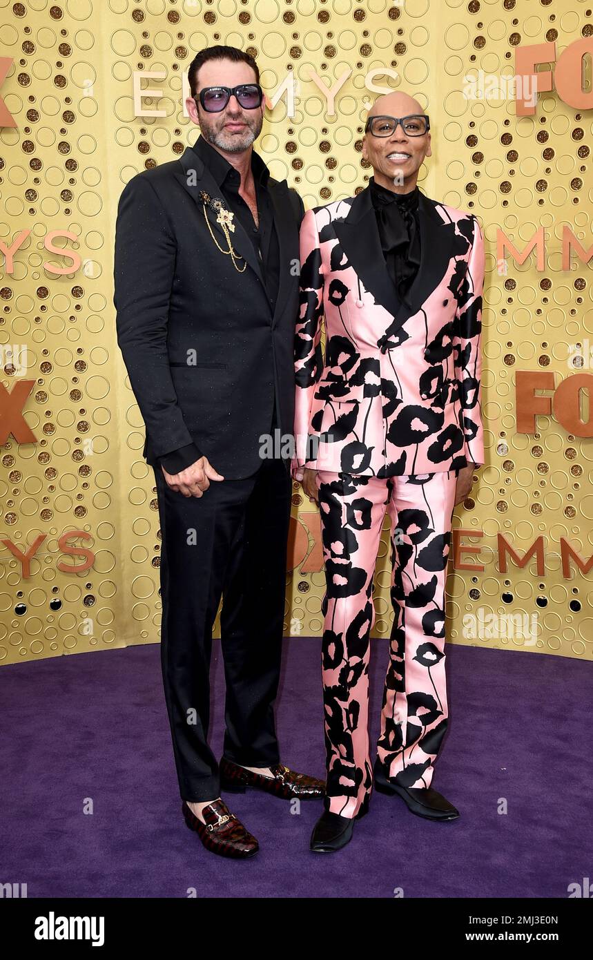 Georges LeBar, left, and RuPaul arrive at the 71st Primetime Emmy ...