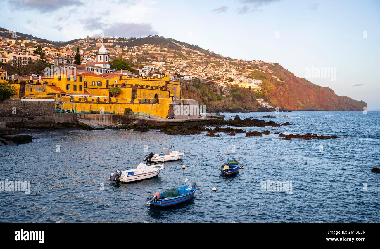 Sao Tiago Harbour and Fortress, Funchal, Madeira, Portugal Stock Photo ...