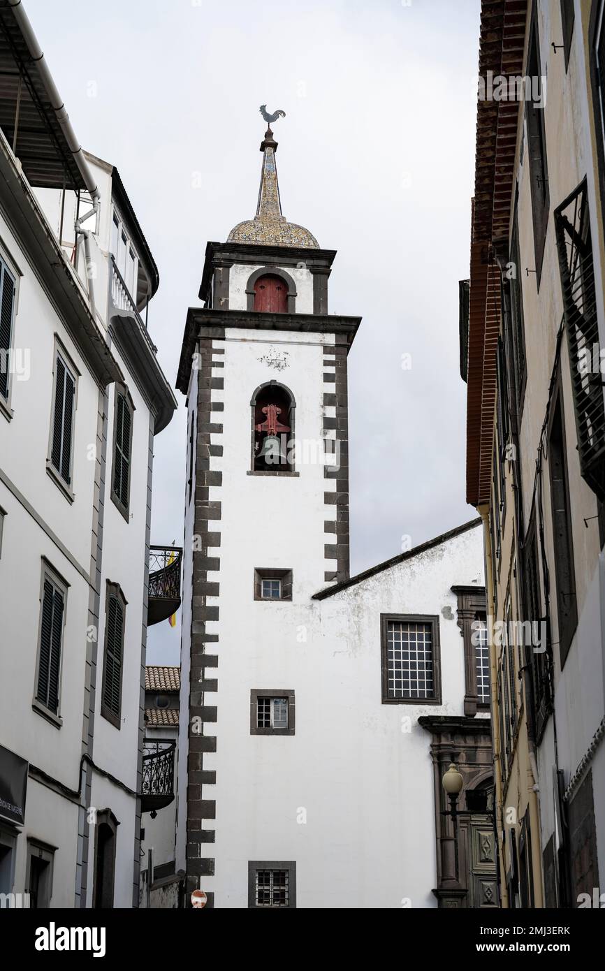 Old Town with Church, Funchal, Madeira, Portugal Stock Photo - Alamy