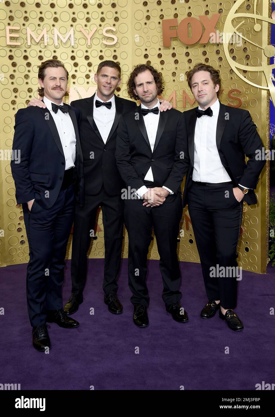 Alex Moffat, from left, Mikey Day, Kyle Mooney and Beck Bennett arrive ...