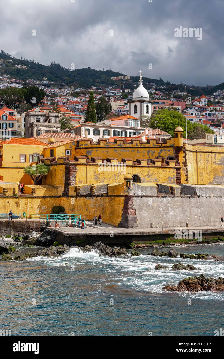 Sao Tiago Harbour and Fortress, Funchal, Madeira, Portugal Stock Photo ...