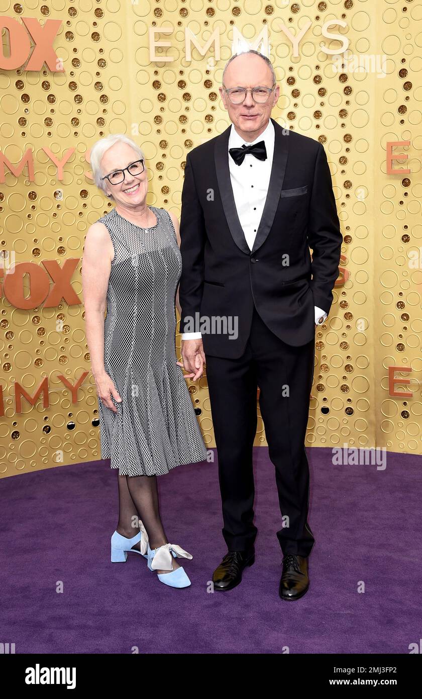 Wendy Mogel, left, and Michael Tolkin arrive at the 71st Primetime Emmy ...