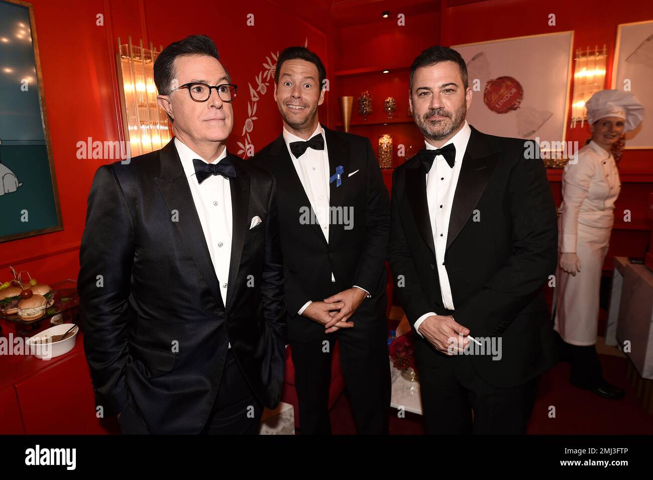 EXCLUSIVE - From left, Stephen Colbert, Ike Barinholtz, and Jimmy ...