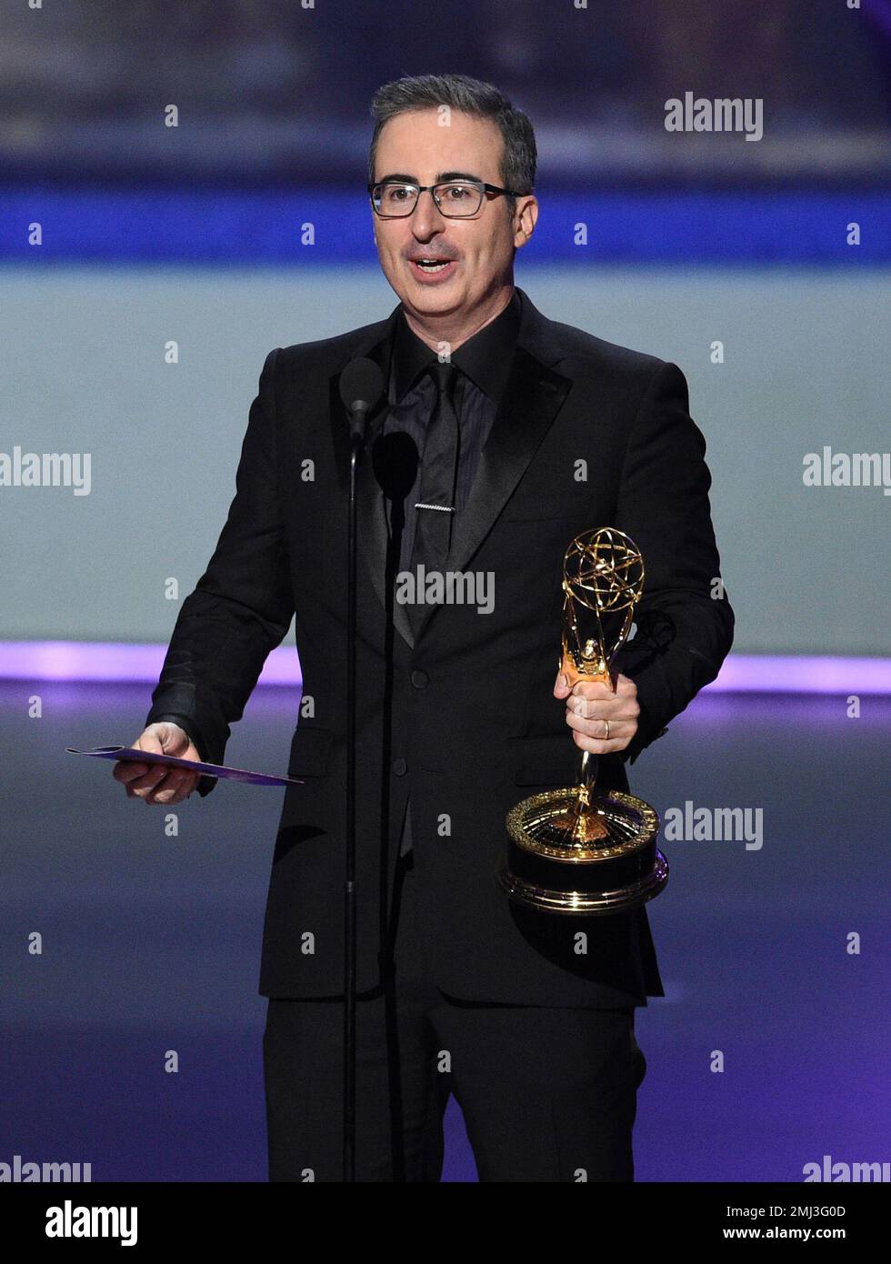 John Oliver accepts the award for outstanding variety talk series for ...