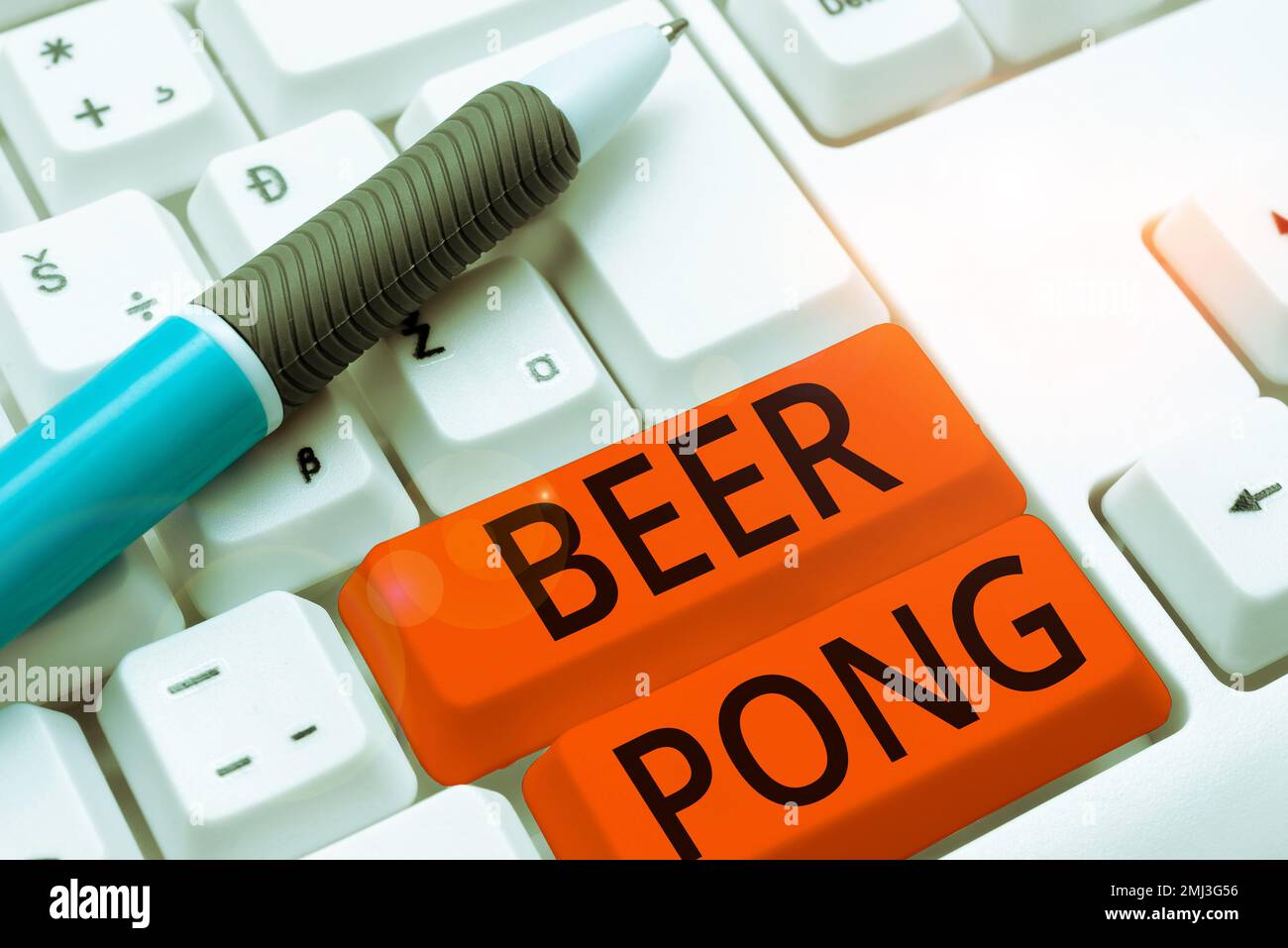 Text caption presenting Beer Pong, Word for a game with a set of beer ...