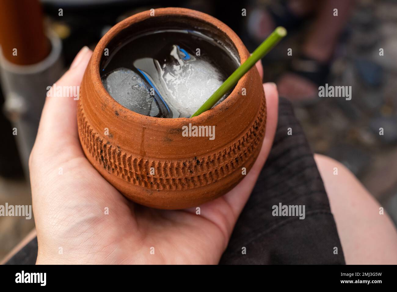 Canchánchara, cocktail made from rum, honey, lemon, water and ice, from ...