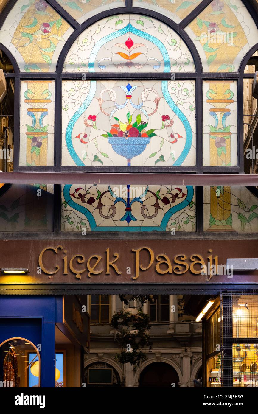 Cicek Pasaji or flower passage, Beyoglu, Istanbul, Turkey Stock Photo ...