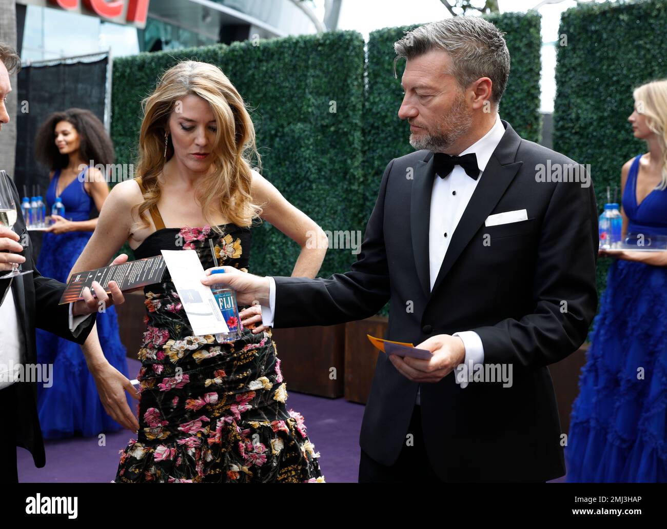 Annabel Jones and Charlie Brooker arrives at the 71st Primetime Emmy ...
