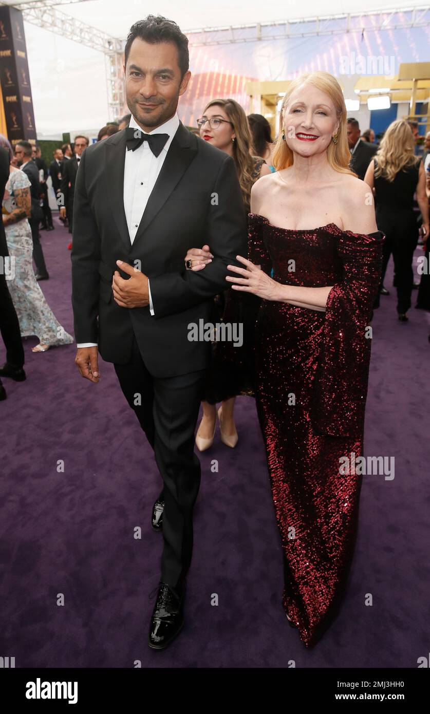 Darwin Shaw and Patricia Clarkson arrive at the 71st Primetime Emmy Awards on Sunday, Sept. 22 ...