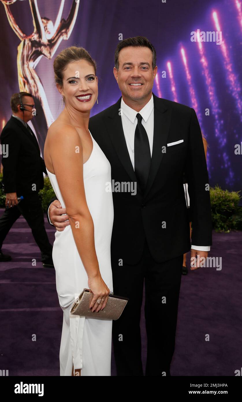 Siri Pinter and Carson Daly arrive at the 71st Primetime Emmy Awards on ...