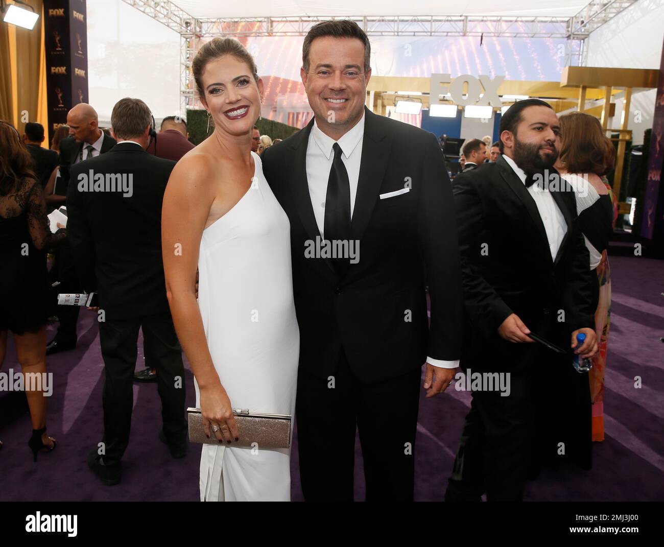 Siri Pinter and Carson Daly arrive at the 71st Primetime Emmy Awards on ...