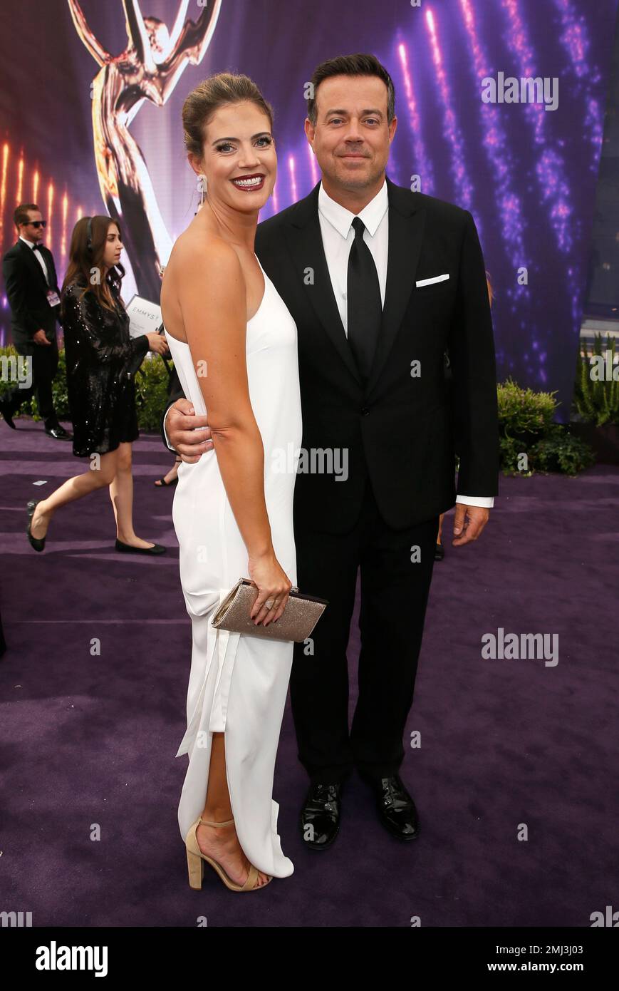 Siri Pinter and Carson Daly arrive at the 71st Primetime Emmy Awards on ...