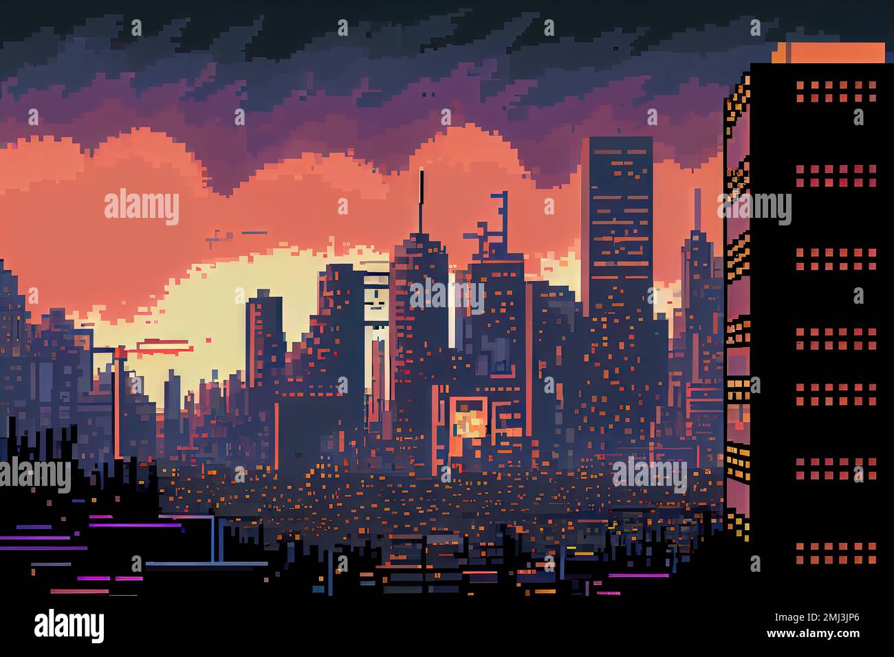 16 Bit City Background