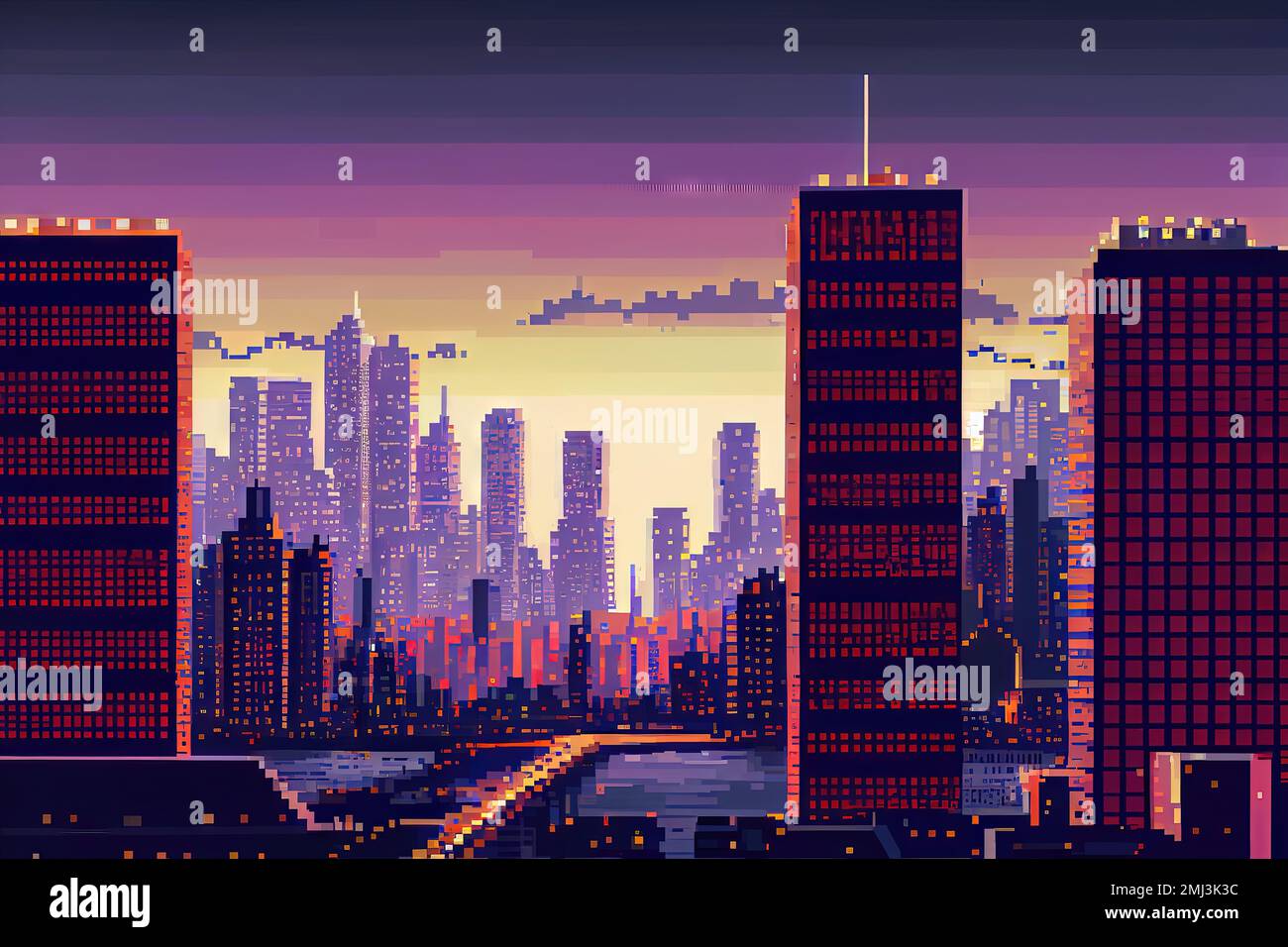 16 Bit City Background