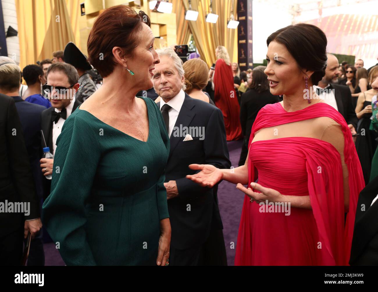 Fiona Shaw, from left, Michael Douglas, and Catherine Zeta-Jones at the ...