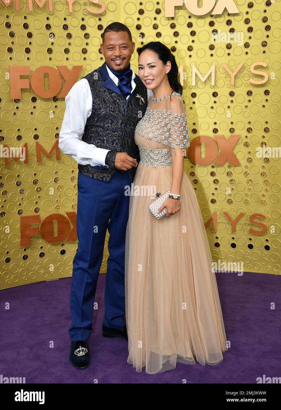 Terrence Howard, left, and Mira Pak arrive at the 71st Primetime Emmy ...