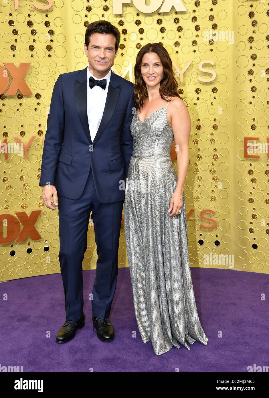 Jason Bateman, left, and Amanda Anka arrive at the 71st Primetime Emmy ...