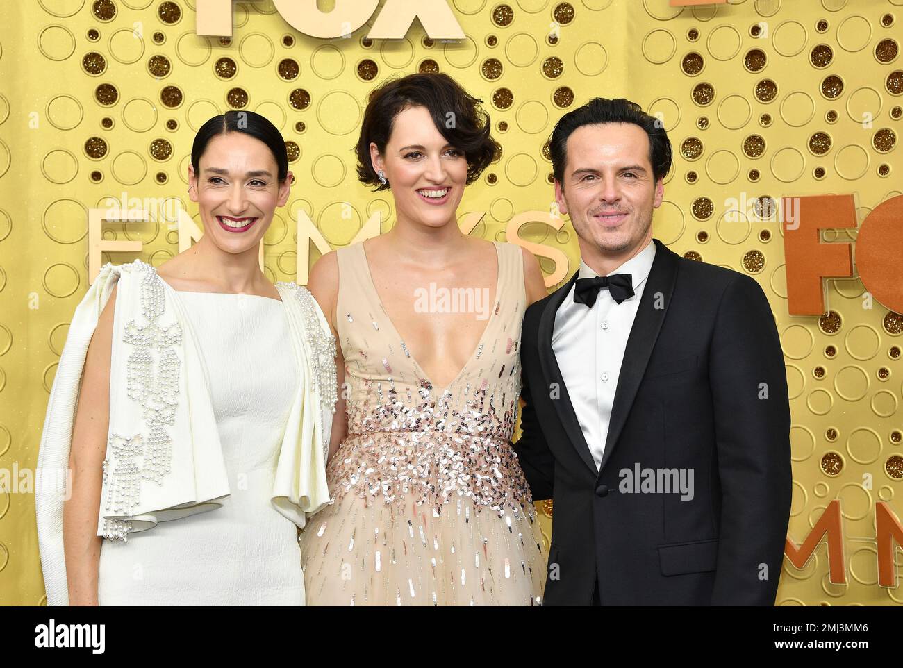 Sian Clifford, from left, Phoebe Waller-Bridge and Andrew Scott arrive ...