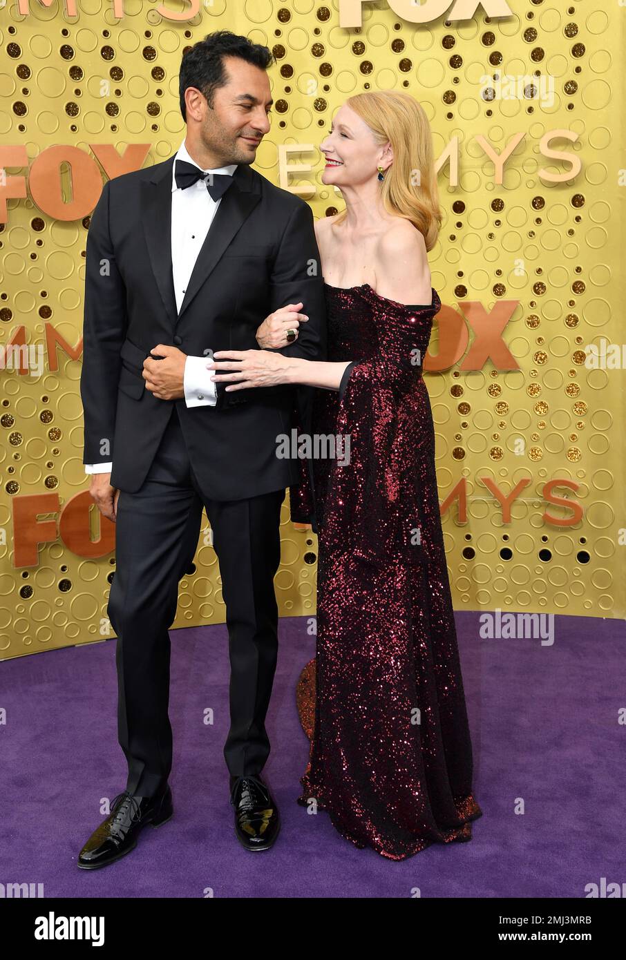 Darwin Shaw, left, and Patricia Clarkson arrive at the 71st Primetime ...
