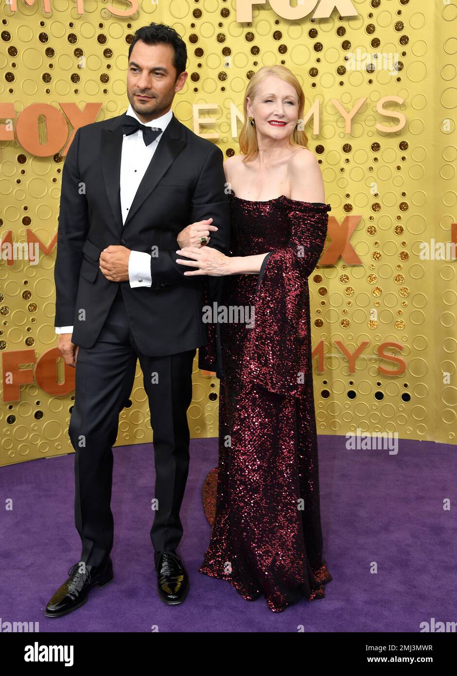 Darwin Shaw, left, and Patricia Clarkson arrive at the 71st Primetime ...