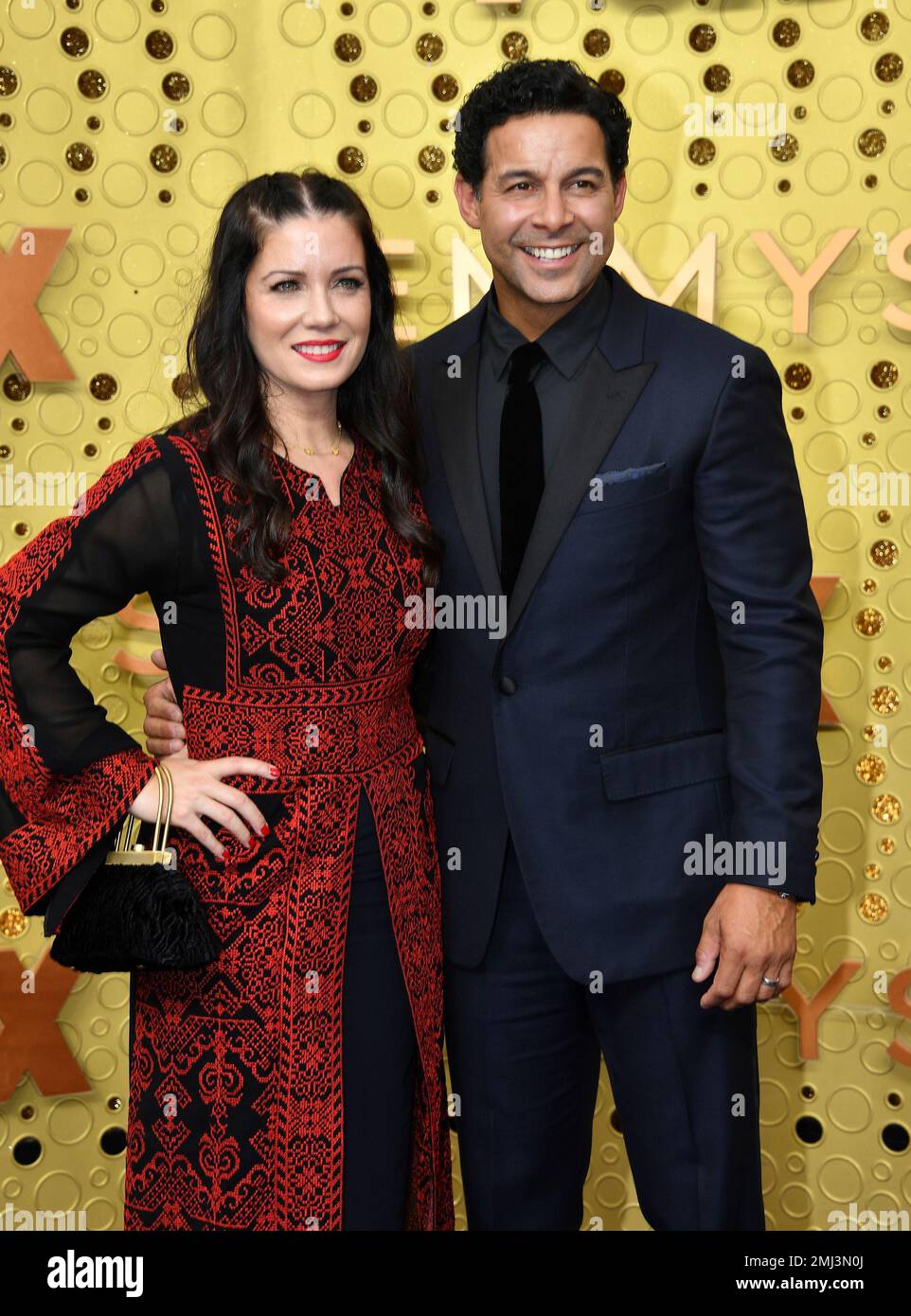 Nicole Bordges, left, and Jon Huertas arrive at the 71st Primetime Emmy ...