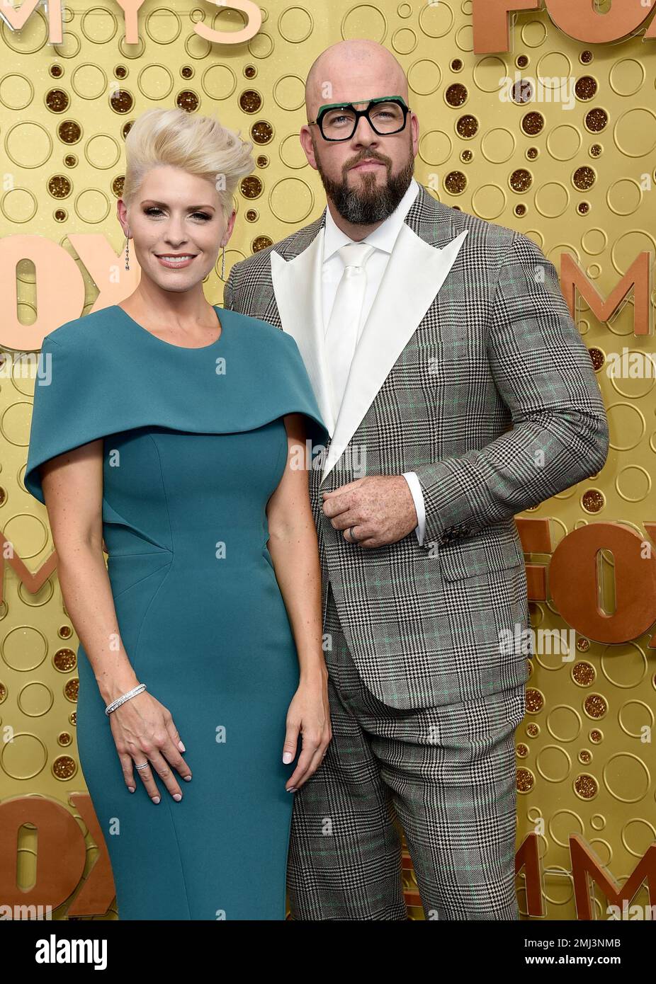 Rachel Sullivan, left, and Chris Sullivan arrive at the 71st Primetime ...