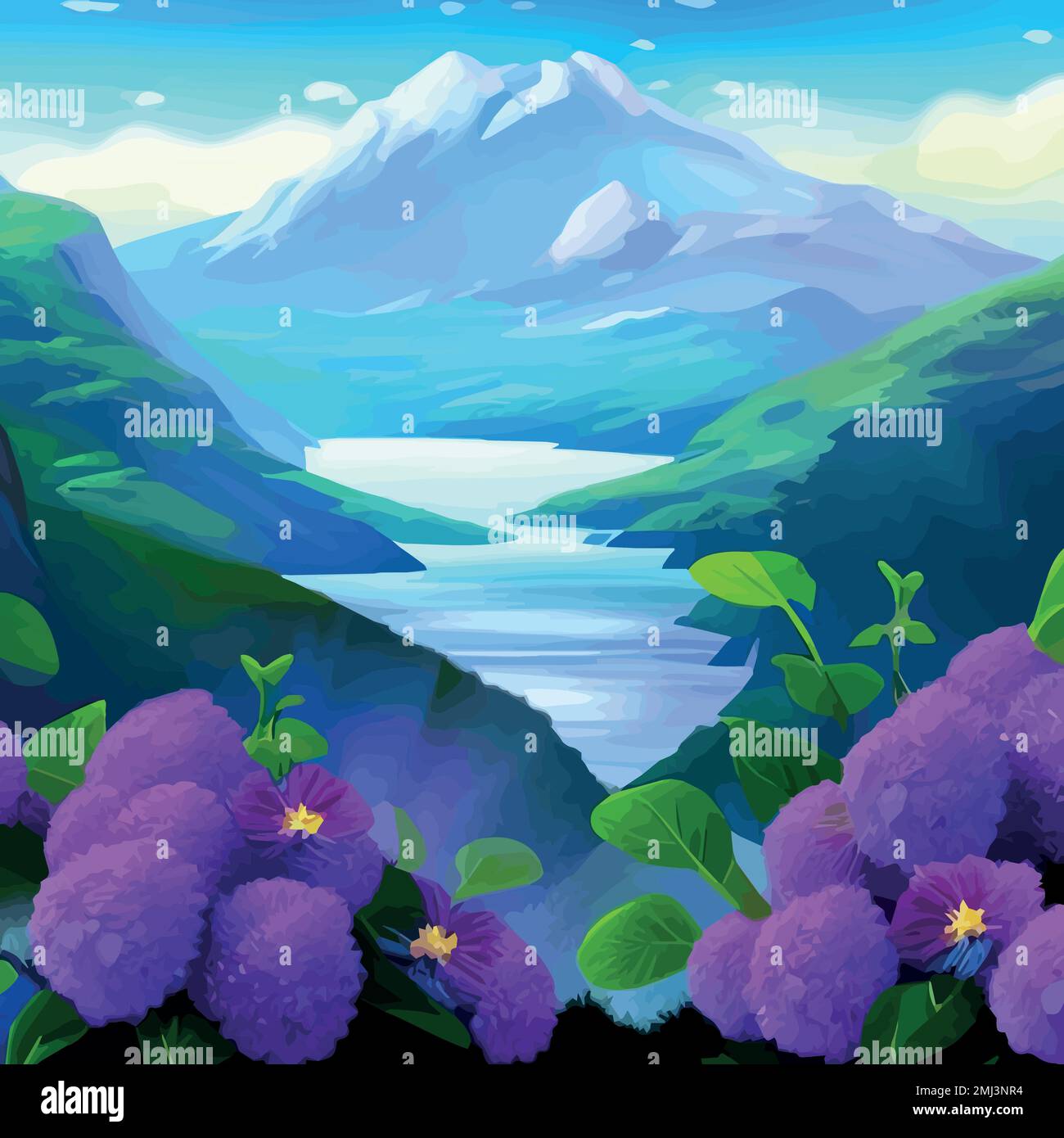 Illustration simple cute cartoon mountain Stock Vector Images - Alamy