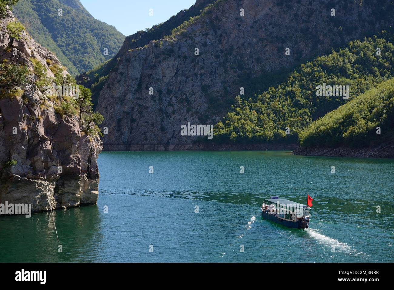 Passenger ferry to Fierza on Koman Reservoir, Albania Stock Photo - Alamy