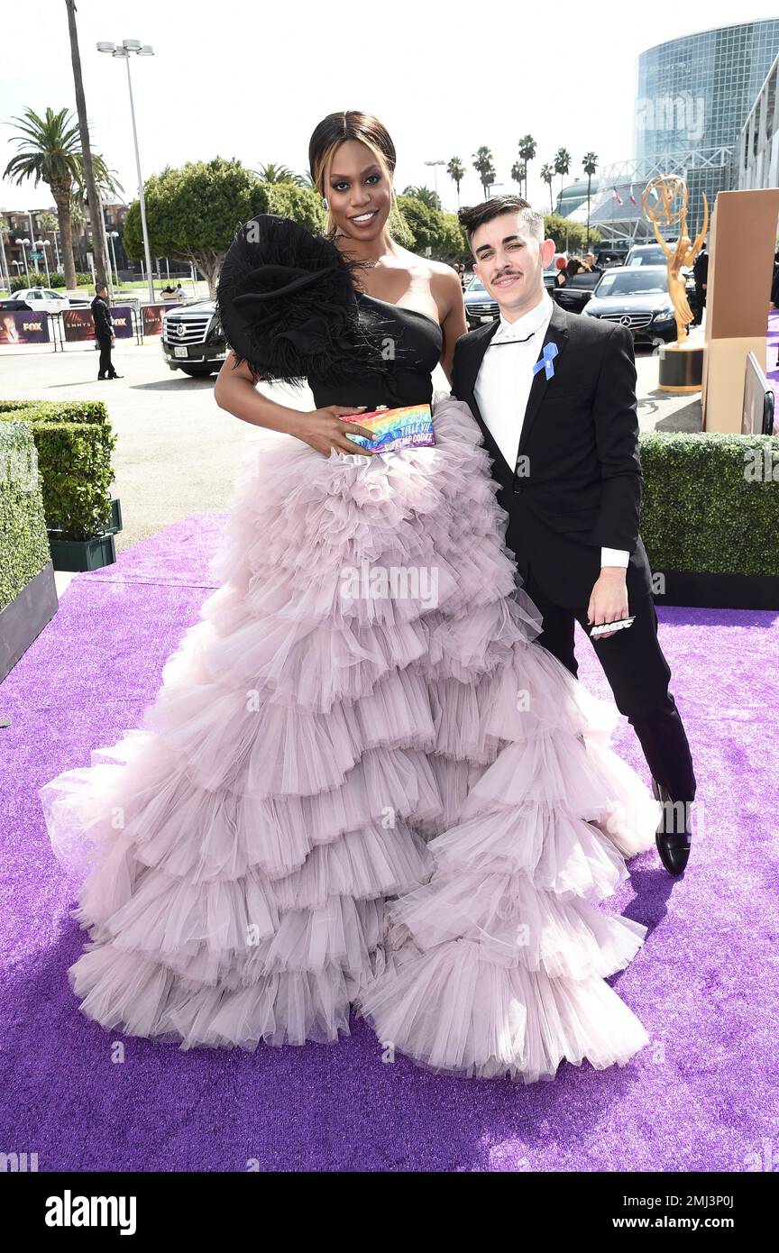 EXCLUSIVE - Laverne Cox, left, and Chase Strangio arrive at the 71st ...