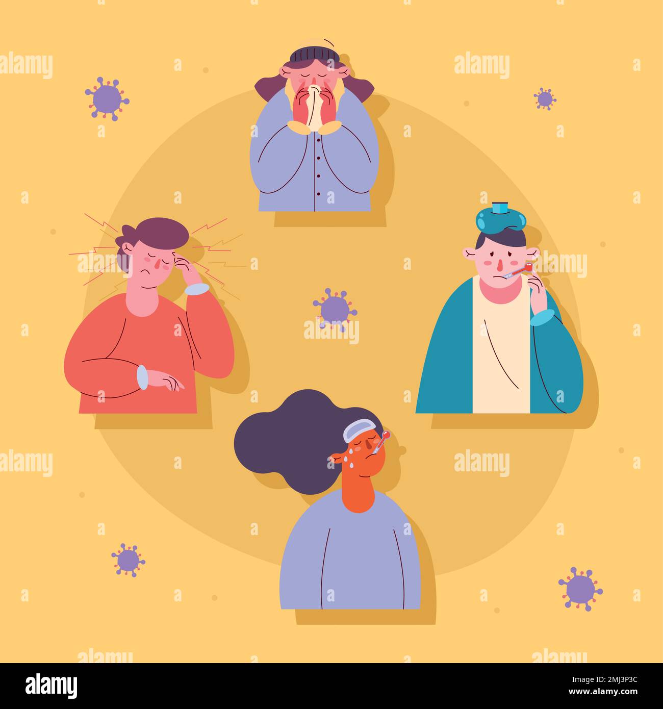 people sick with particles characters Stock Vector Image & Art - Alamy