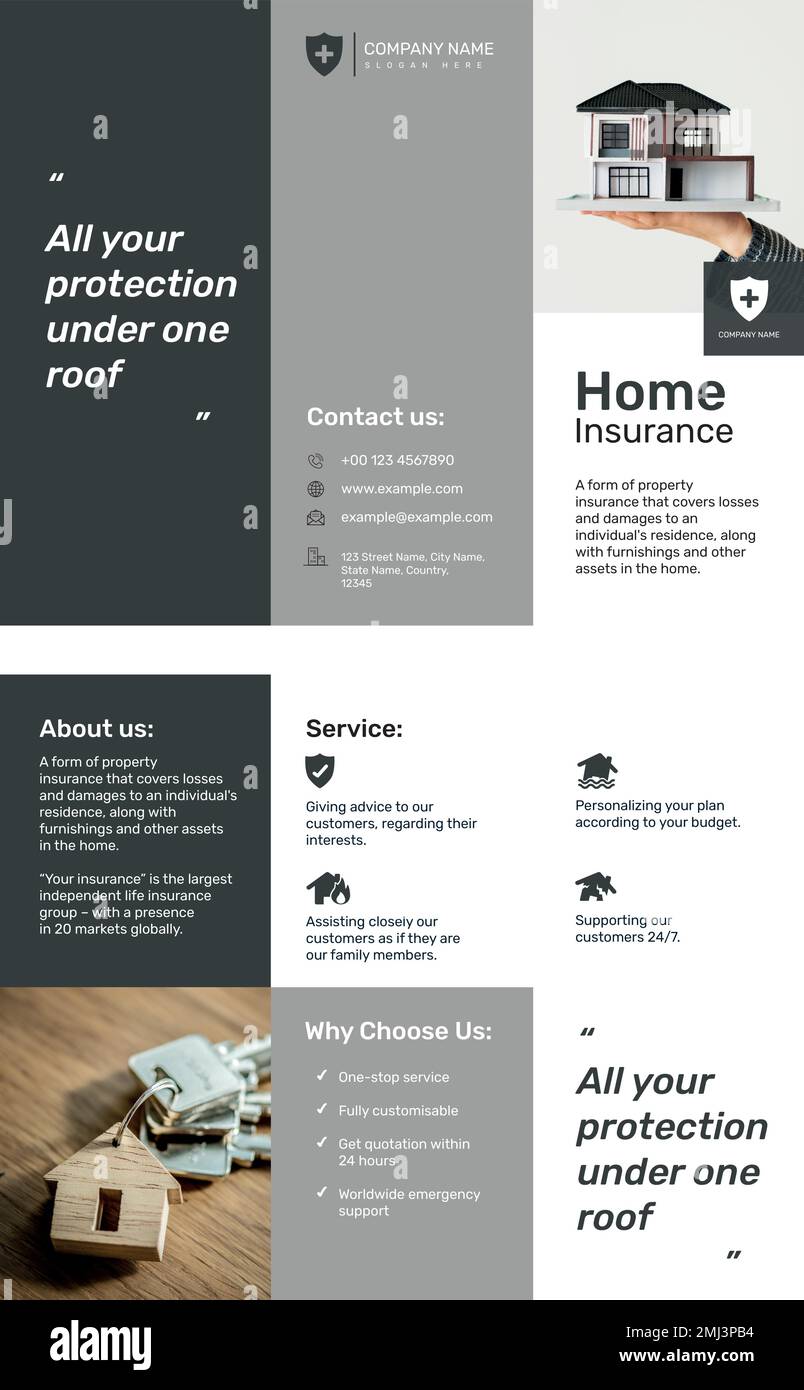 Home insurance template vector with editable text set Stock Vector ...