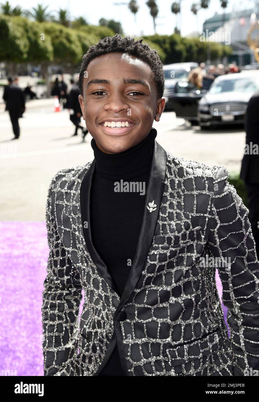 EXCLUSIVE - Caleel Harris arrives at the 71st Primetime Emmy Awards on Sunday, Sept. 22, 2019 ...