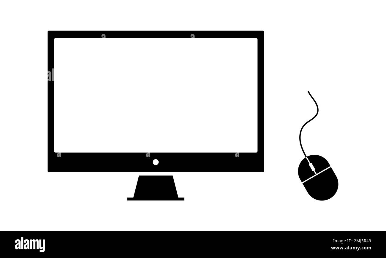 Desktop computer icon. Flat design. Vector illustration Stock Vector ...